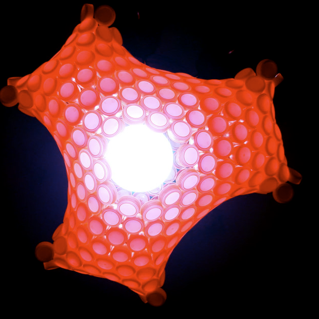 Upcycle Us: Lamp made with plastic bottle caps