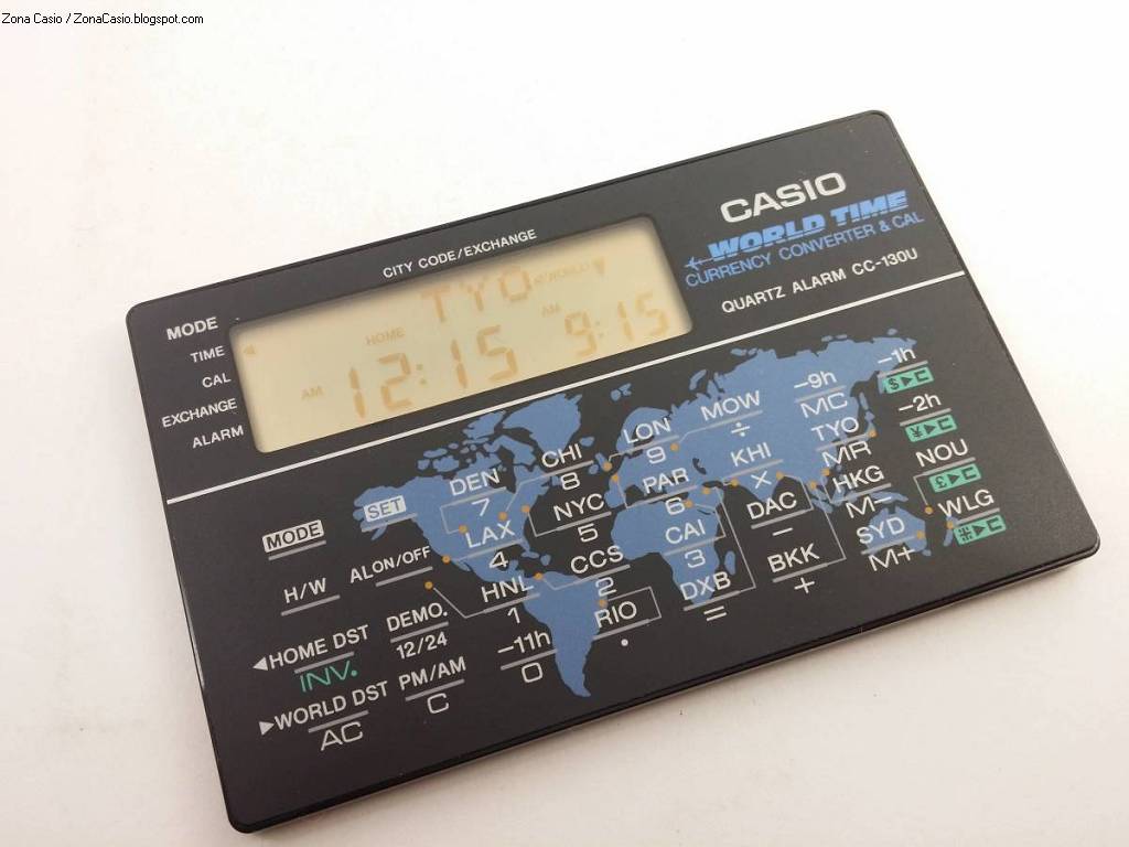 Zona Casio: Casio CC-130 World Time Card, el reloj de los radioaficionados