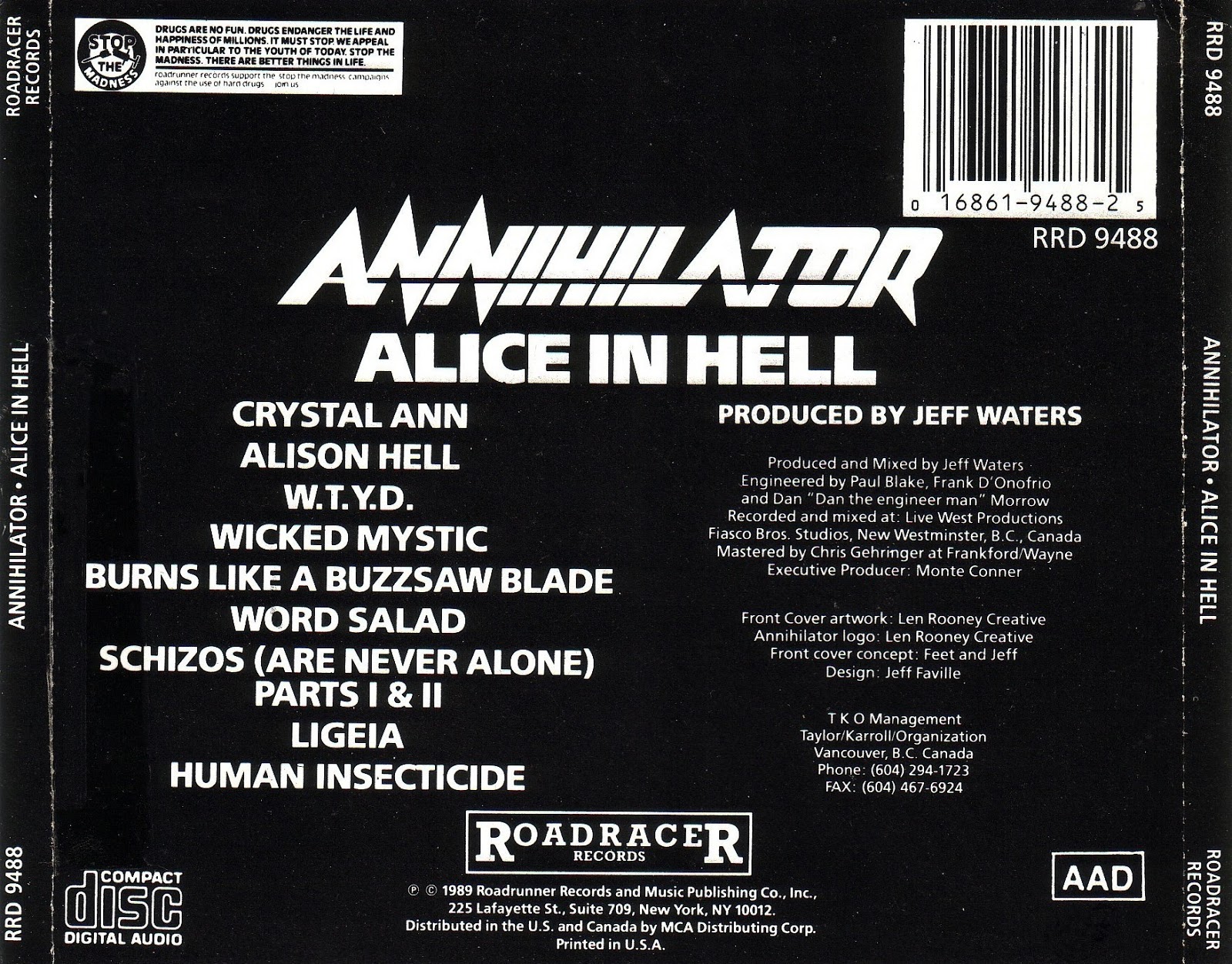 WHERE METAL RULES: ANNIHILATOR - ALICE IN HELL (1989)