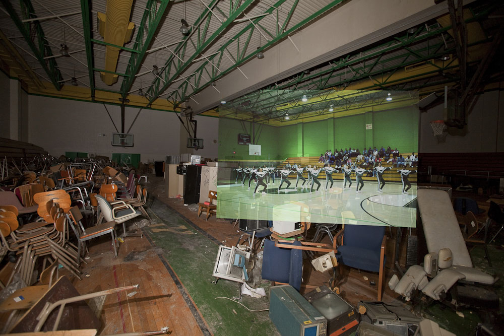 Deserted Places: An abandoned Detroit High School, now and then