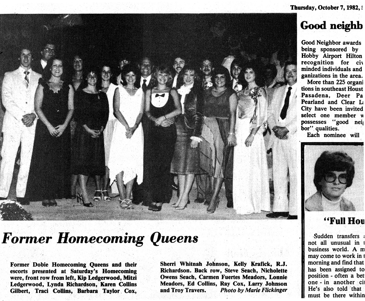 South Belt Houston Digital History Archive: Fall 1982 Homecoming Court ...