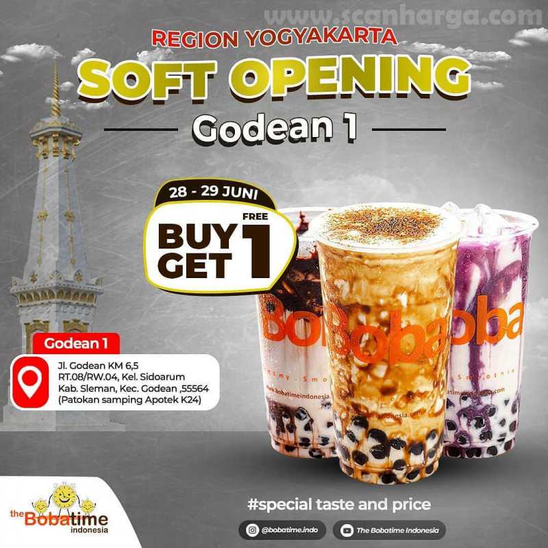 Bobatime Promo Soft Opening Godean Buy 1 Get 1 Free - scanharga