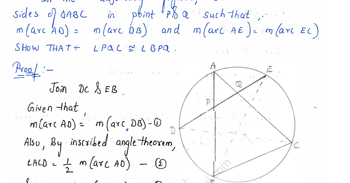 In the adjoining figure, DE intersects the sides of triangle ABC in ...