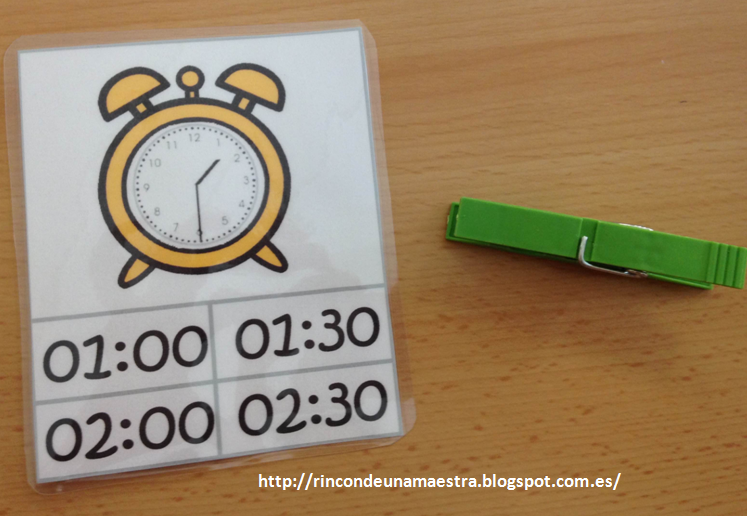 Rincón de una maestra: Tarjetas relojes HORA EN PUNTO E Y MEDIA