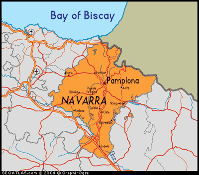 Navarre Tourism Map Area | Map of Spain Tourism Region and Topography