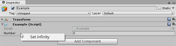 Unity Editor: Menu items