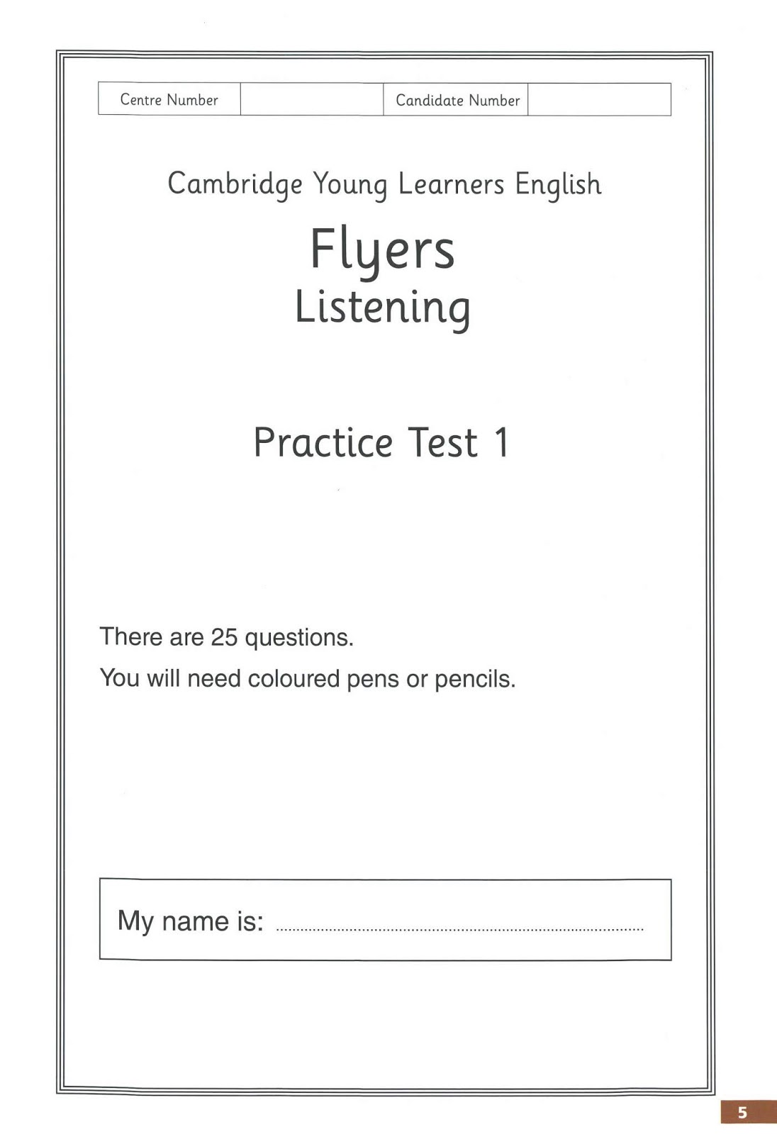 English Cambridge Tests - Complete Flyers Tests - Let Your Hair Down!
