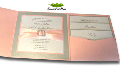 Sweet Pea Print: Pink Diamond Custom Wedding Invitations & Stationery