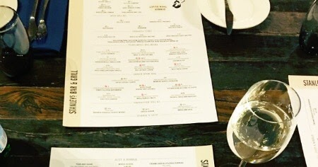 CocoCami: The new menu at Stanley's Bar and Grill...