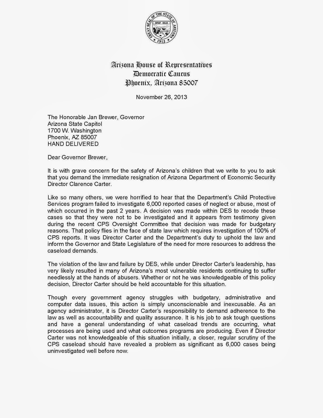 Arizona House Democrats: House Democrats demand Carter’s resignation ...