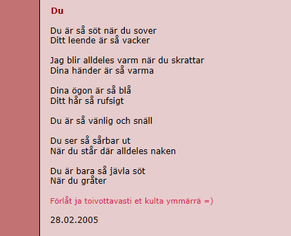 Daana: Så ni tycker att mina gamla dikter är bra?