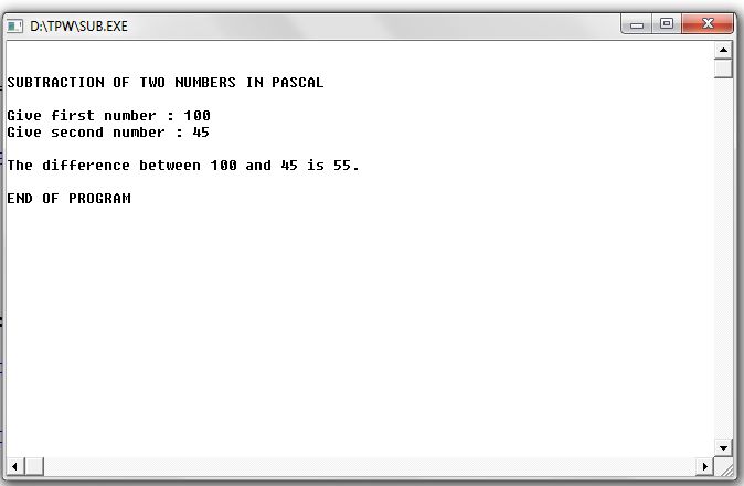 Free Programming Source Codes And Computer Programming Tutorials Subtraction Of Two Numbers In