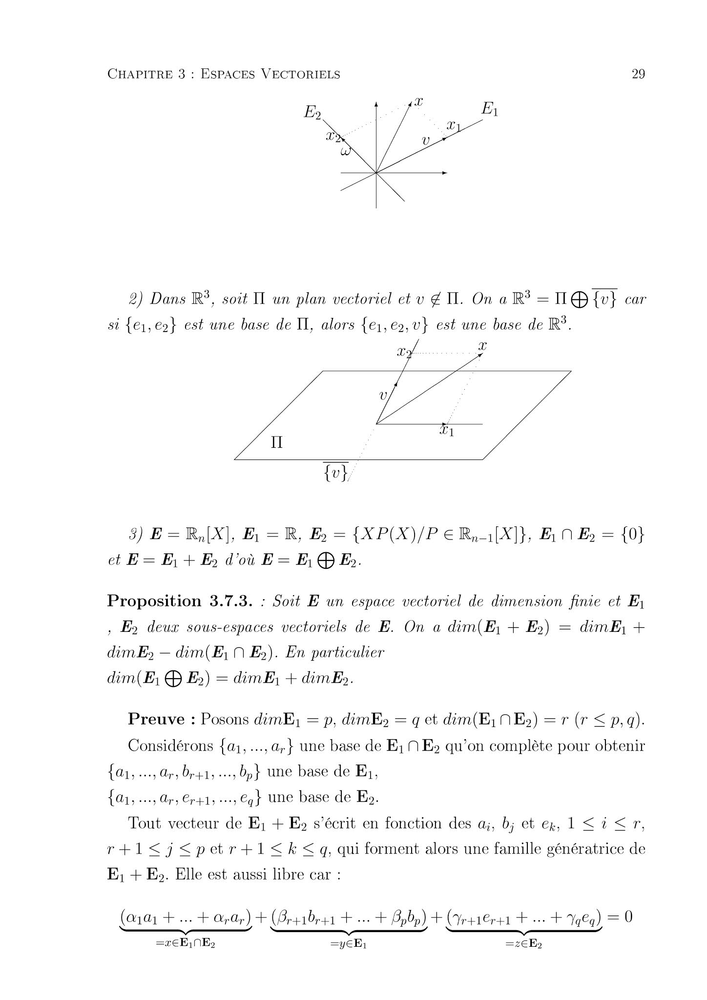 Chapitre 3 : Espaces vectoriels