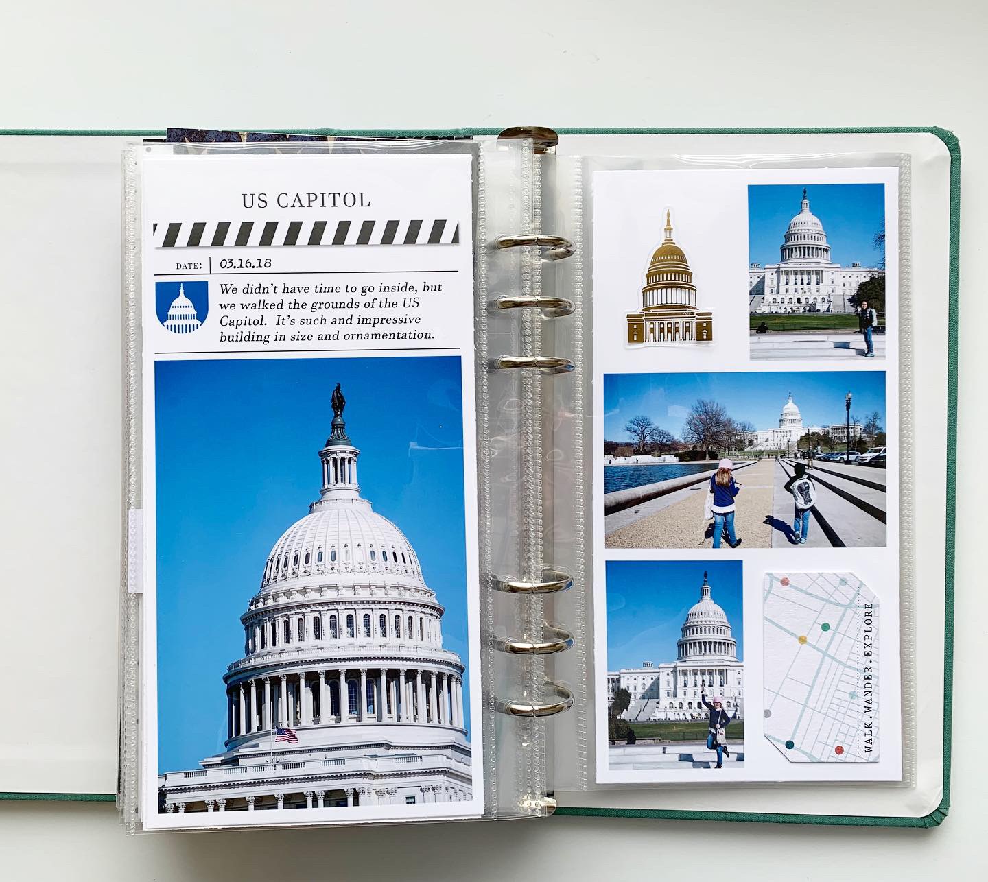 Washington DC 2018 Travelers Notebook Mini Album - Scraps of Shirlee