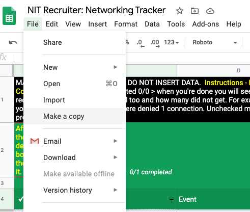 Freebie: Virtual Networking Tracker | Newbies in Tech