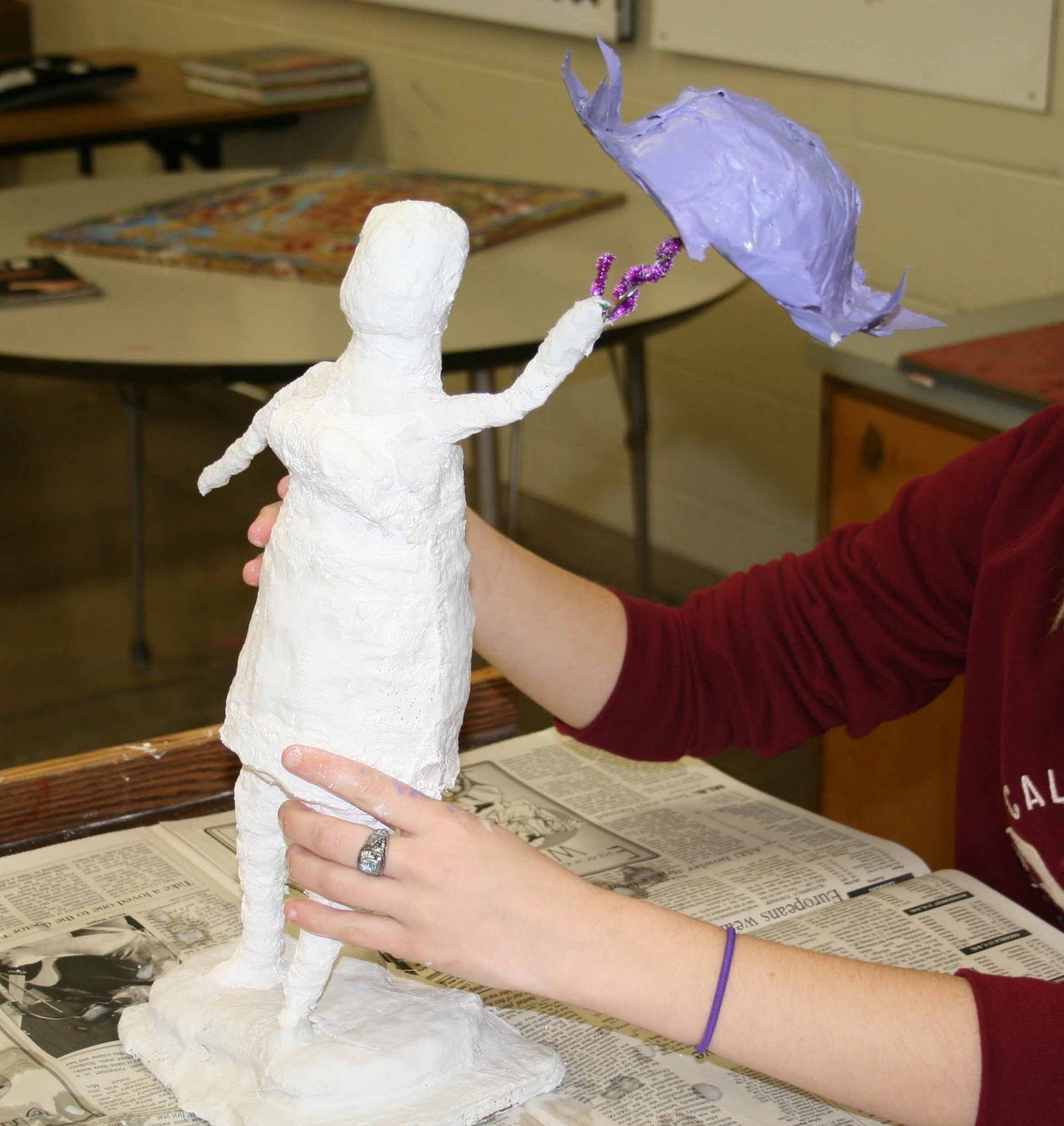 Mrs. Macre's Art Class: Plastercraft Sculptures...Update from the Art Room