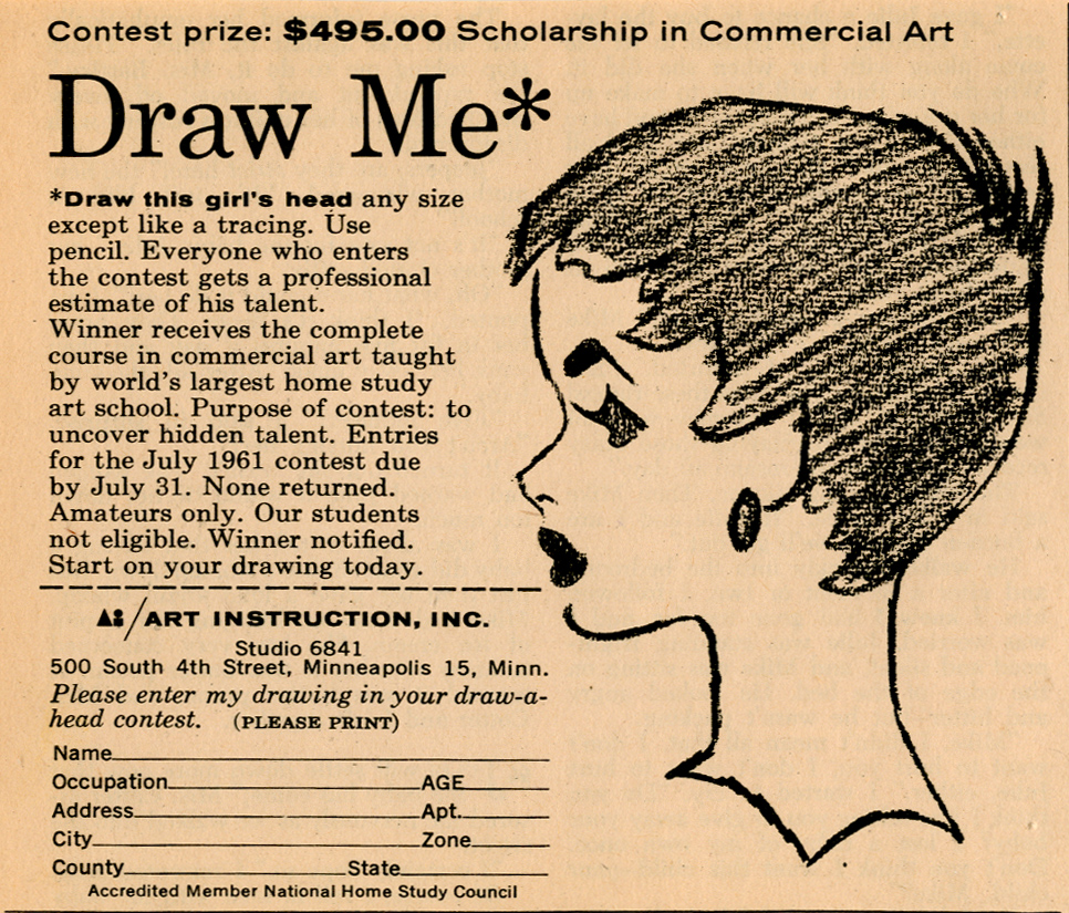 Mitch O'Connell: "Draw Me!" The Classic Ads of Art Instruction Inc.!