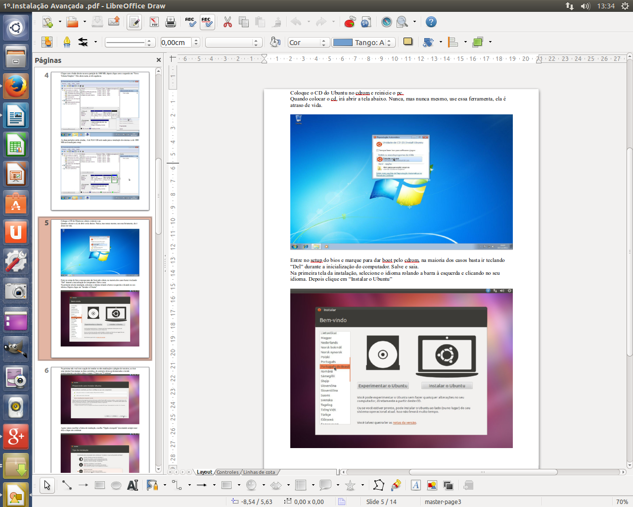 Importar PDF para o Libreoffice