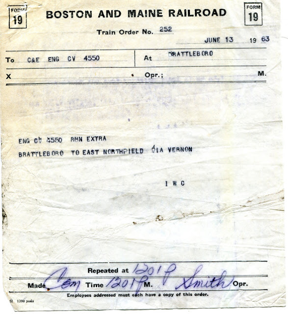 White River Division: CV Train Orders