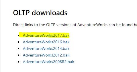 Restore AdventureWorks2017.bak file into SQL Server 2017 - Pubudu Dewagama
