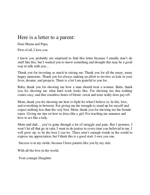 Thank You Letter To Parents ~ Thankyou Letter