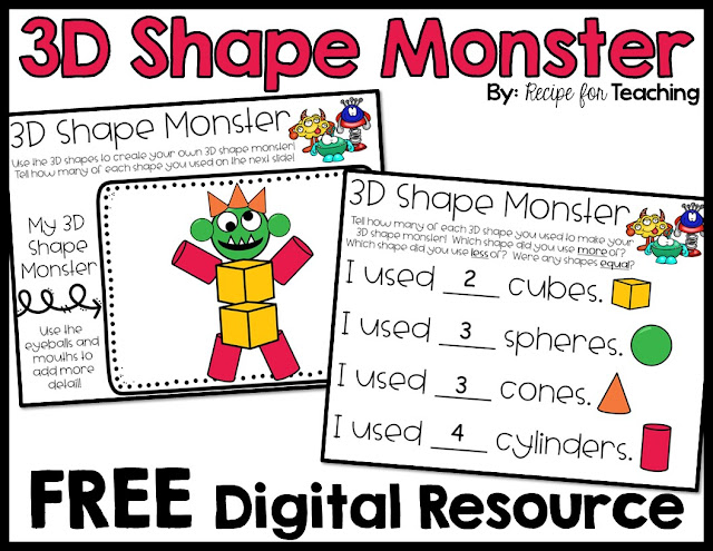 3D Shape Monster - Recipe for Teaching