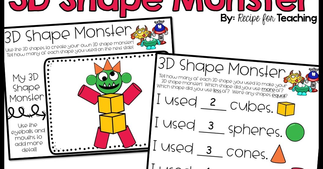 3D Shape Monster - Recipe for Teaching