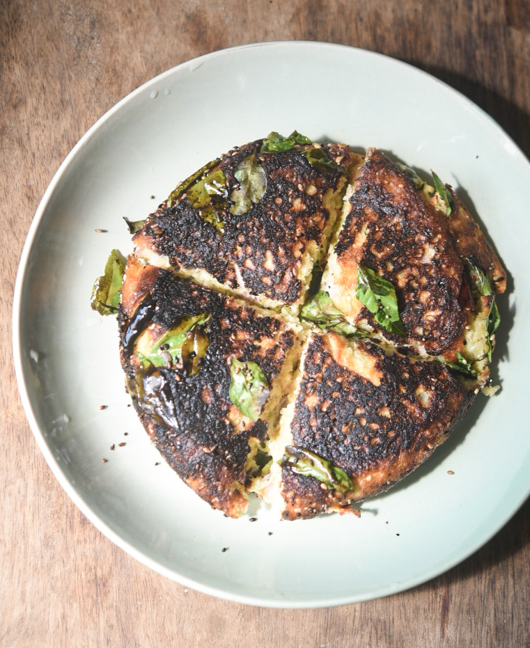 skillet Handvo recipe for quick breakfast | staying fit, eating well