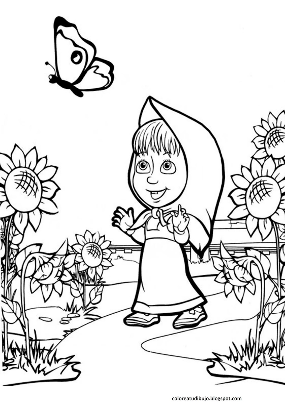 Masha para colorear - COLOREA TUS DIBUJOS