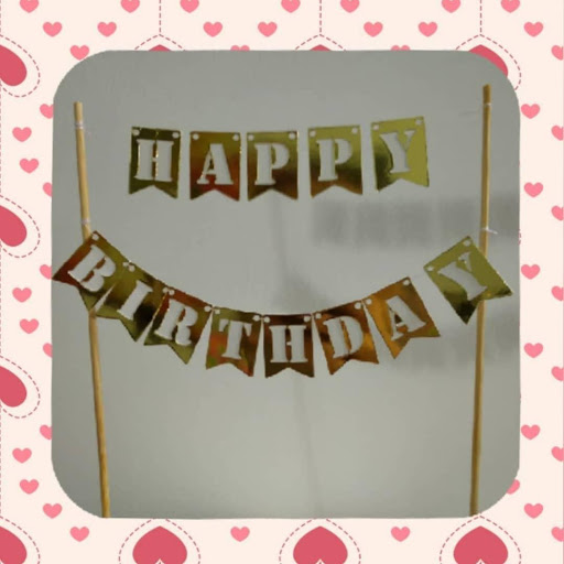 Banderín Happy Birthday Metalizado Doble Capa - Mis Toppers Tus Toppers