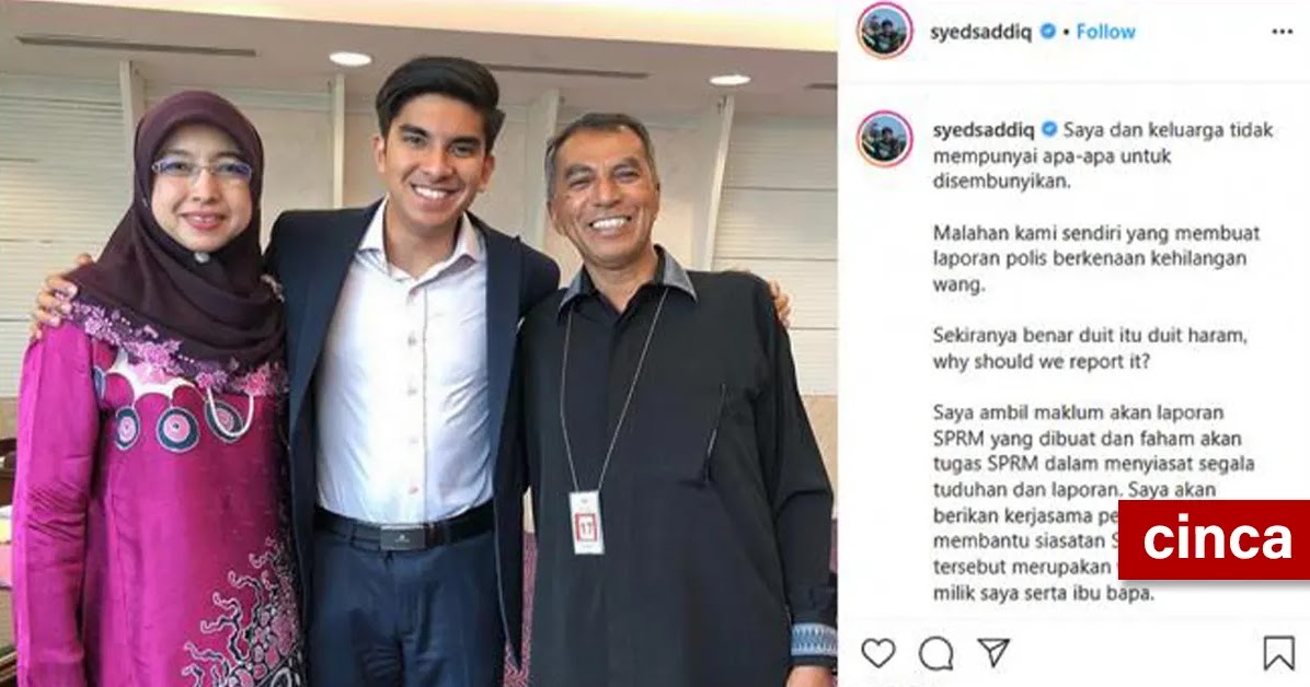 Ibu bapa Syed Saddiq dipanggil SPRM buat kali ke-4
