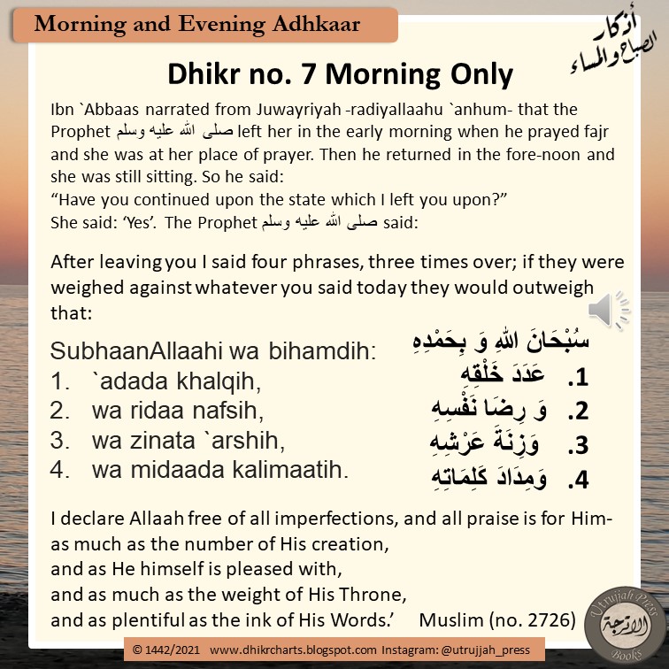 Dhikr Charts: Morning Evening Dhikr Course Full Powerpoint