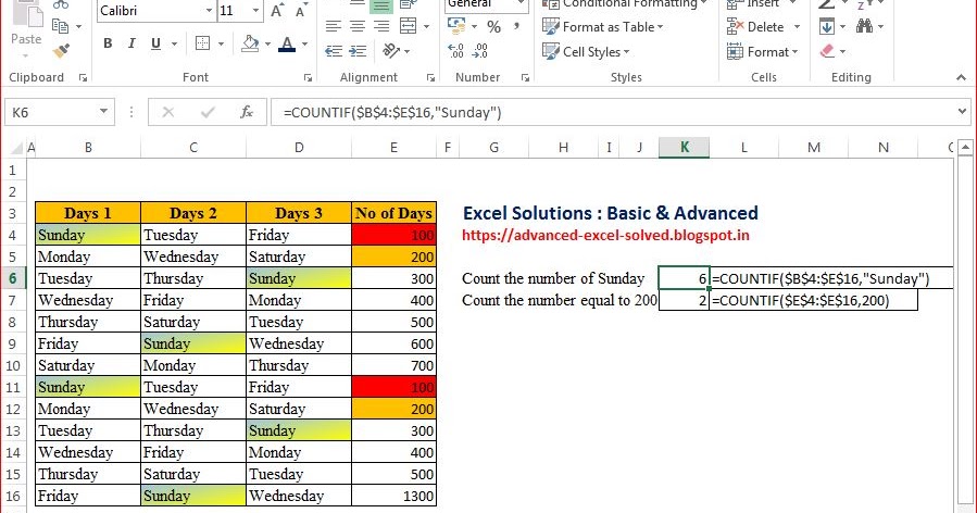 How to use the COUNTIF Function | Excel Solutions - Basic and Advanced
