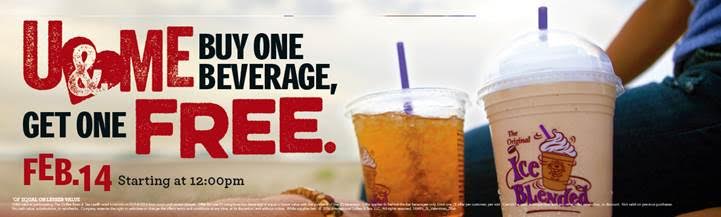 Buy One, Get One Free Drinks at The Coffee Bean on February 14, 2016 ...