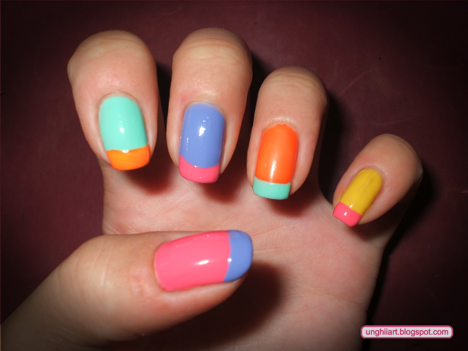 French colorat ~ Modele unghii