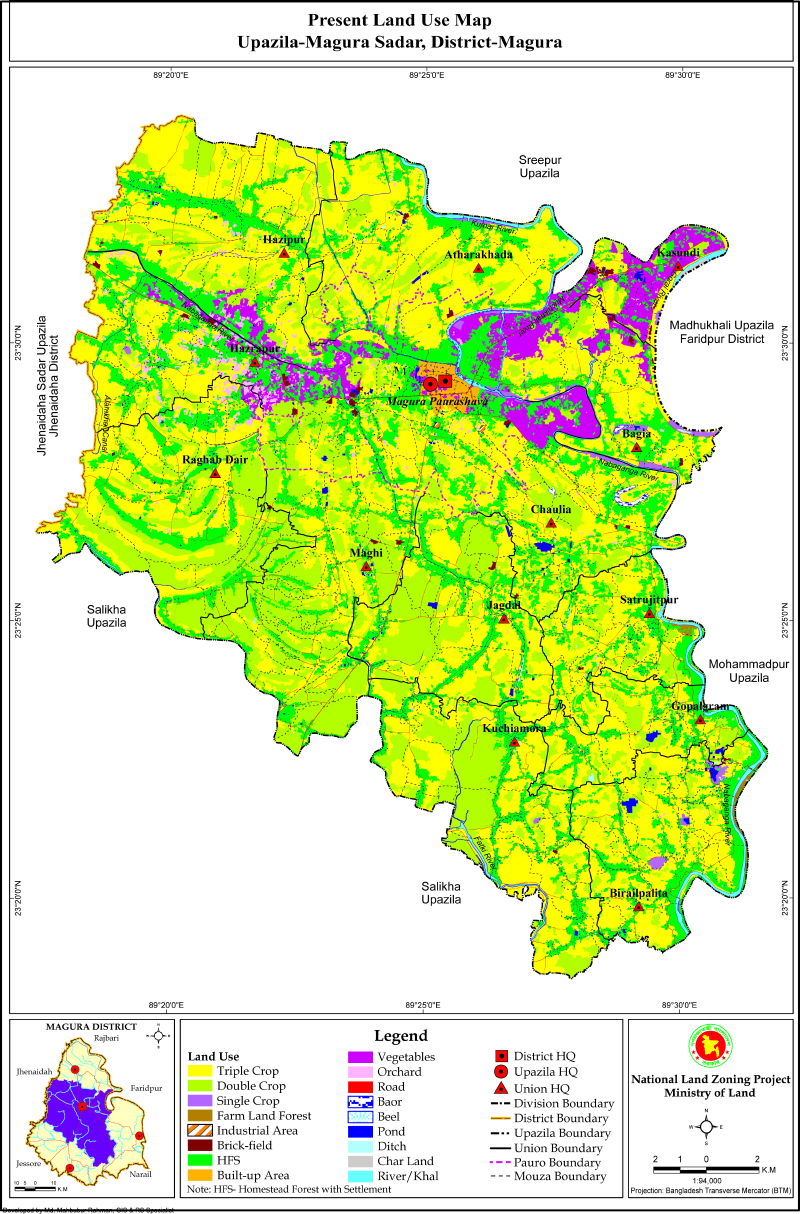 Mouza & Land Use Maps of Magura Sadar Upazila, Magura, Bangladesh ...
