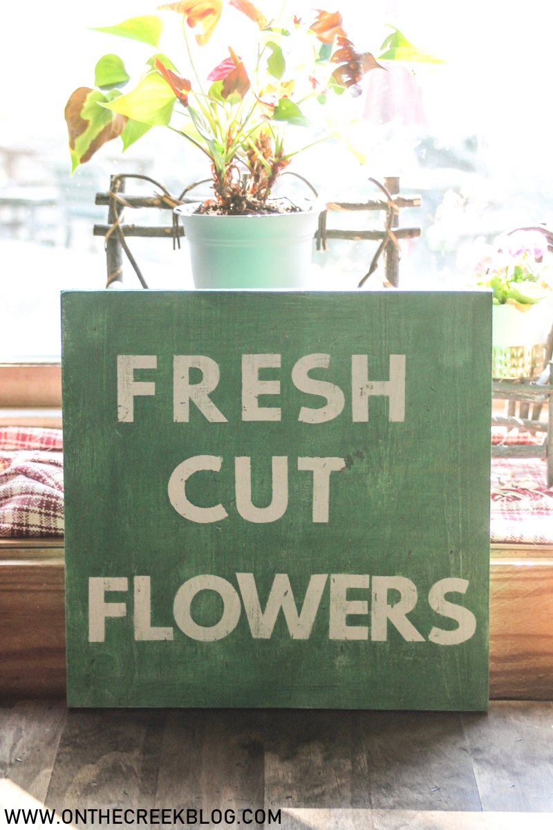 Vintage Inspired 'Fresh Cut Flowers' Sign
