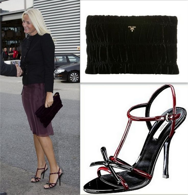 Crown Princess Mette-Marit wears Prada Shoes and Bag