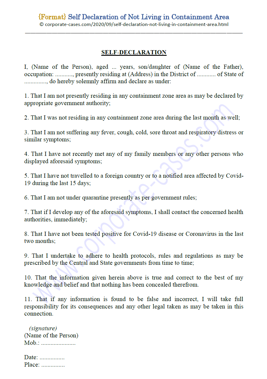 Self Declaration Of Not Living In Containment Area Letter Format self-declaration-of-not-living-in-containment-area-letter-format