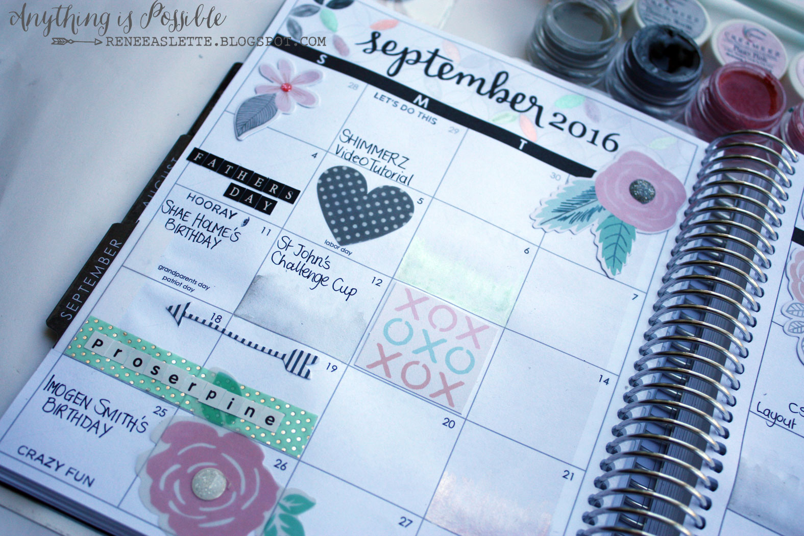 Anything is Possible: September Monthly Planner Layout using Shimmerz ...