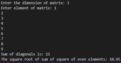 Sum of principal diagonal elements and square roots of sum of square of ...