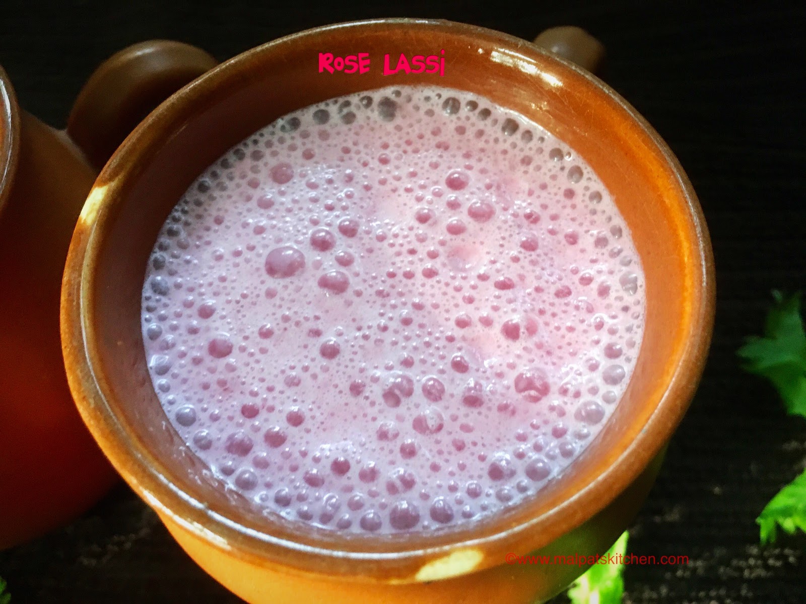 ROSE LASSI, how to make rose lassi with natural colors ~ Malpats Kitchen