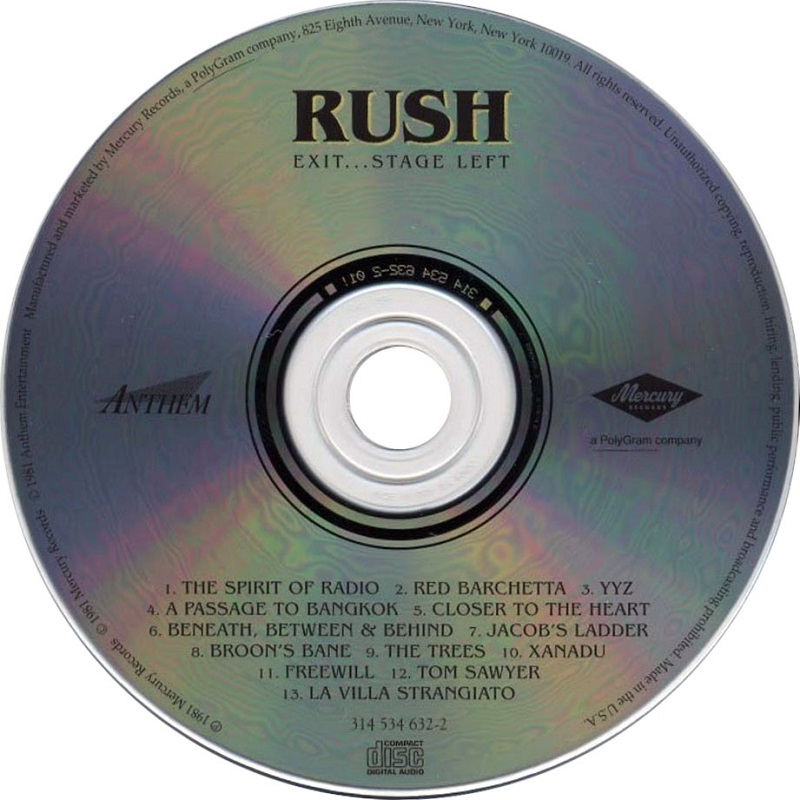 On The Road Again: Rush "Exit...Stage Left"