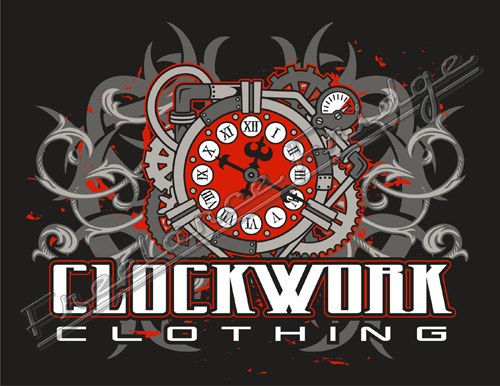 Steampunk Clock T-shirt Design – Freelance Fridge- Illustration ...
