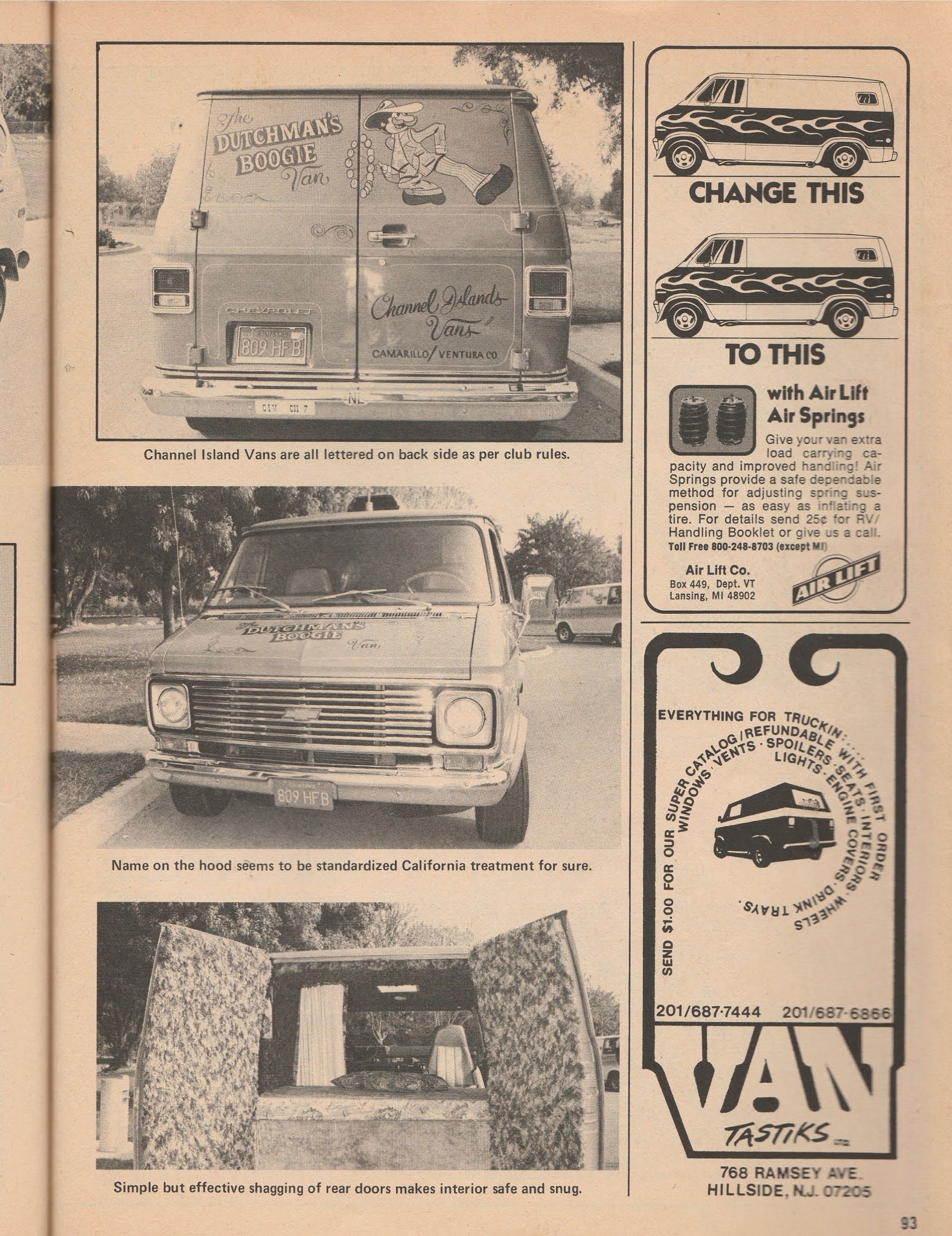 1970's VAN Magazines : Vans And Trucks Magazine #1