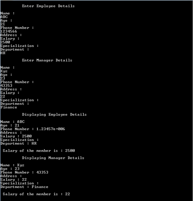 Create A Class Named Member Having The Following Members Data
