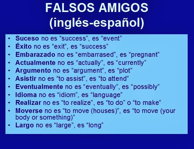 Η ΙΣΠΑΝΙΚΗ ΓΛΩΣΣΑ ΣΤΗΝ ΕΛΛΑΔΑ: FALSOS AMIGOS (ESPAÑOL- INGLÉS)