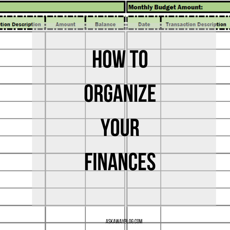 Ask Away Blog: Organizing Your Own Finances