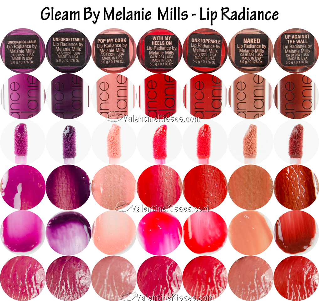 Valentine Kisses: Gleam by Melanie Mills Lip Radiance - all 7 shades ...