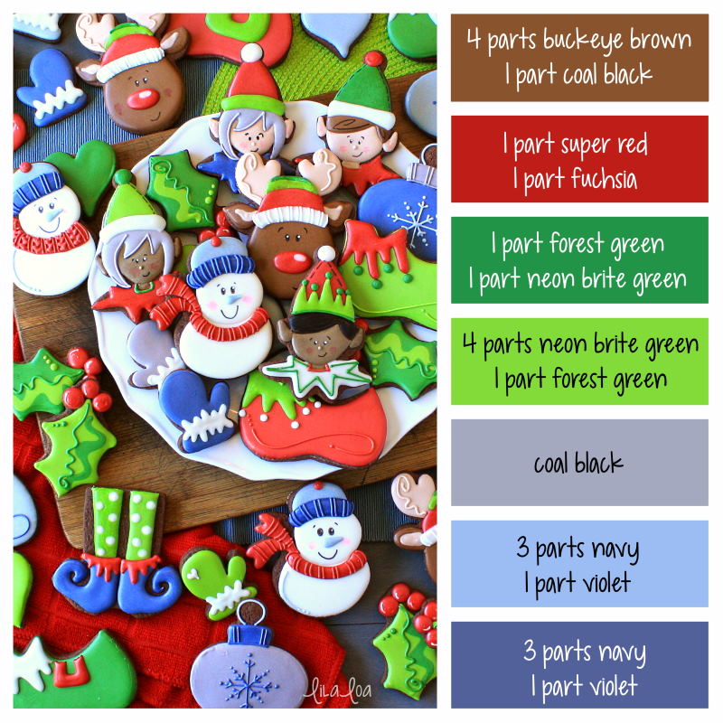 Christmas Elf Color Palette and Icing Formulas